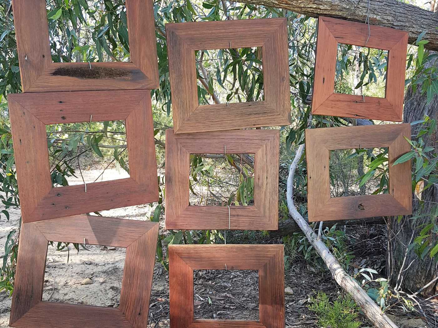 Red Gum Australian Recycled Timber Photo Frames 9cm wide surround in A