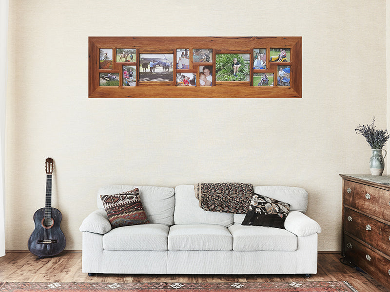 Multi Photo Collage Photo Frame with 14 openings in Aussie timbers